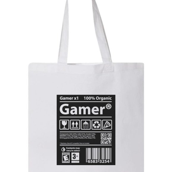 Bags | Gamer Label Design Tote | Poshmark